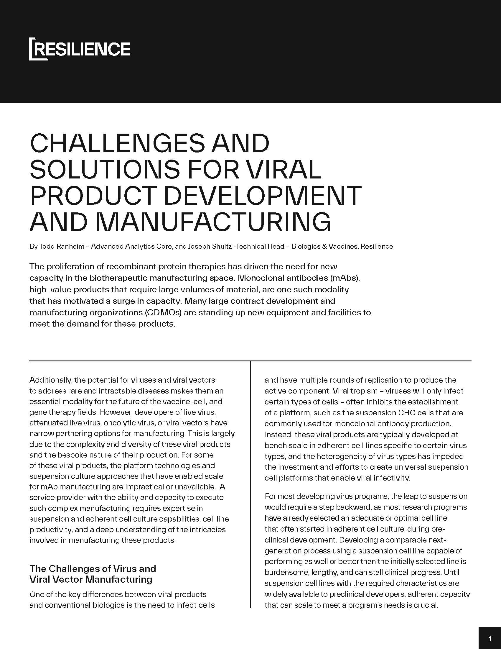 The Challenges and Solutions for Viral Products
